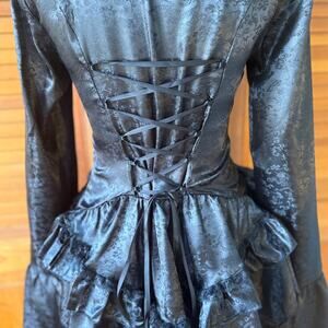 Tops | Gothic Victorian Aristocrat Visual Kei Black Brocade Small Jabot ...